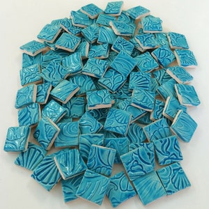 TURQUOISE Mosaic SQUARE Ceramic Tiles - Etsy