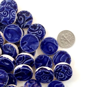 ROYAL BLUE CIRCLE Mosaic Tiles - Etsy