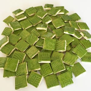 100 CLOVER GREEN SQUARE High Fired Ceramic Tiles - Etsy