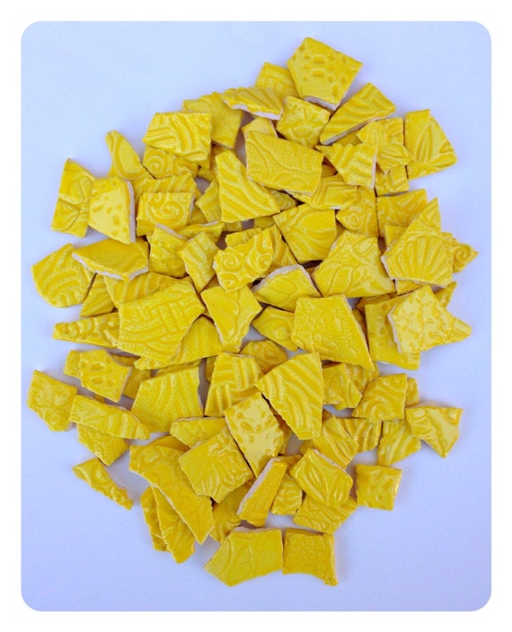 YELLOW CERAMIC MOSAIC Tiles 1 Square Foot - Etsy