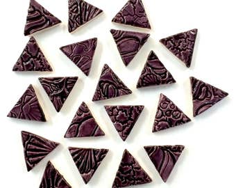 Purple Handmade Ceramic Mosaic Tile Variety Pack Handcut Tiles 4 - Etsy
