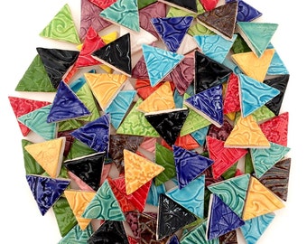 50 Triangle Mosaic Tiles, Triangle Tiles, Triangular Mosaic Tiles ...