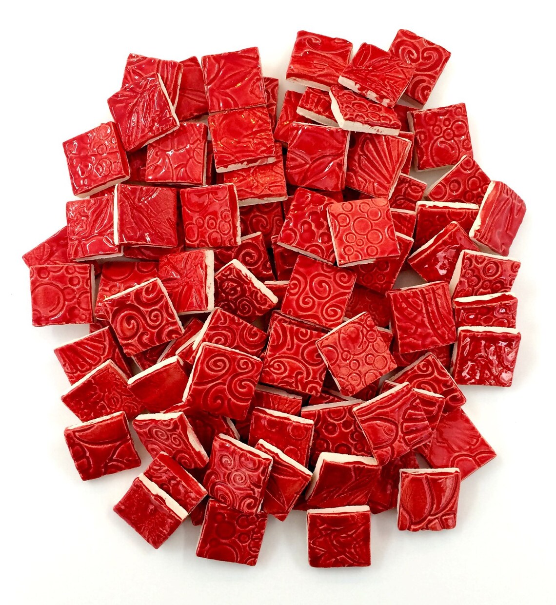 RED SQUARE Mosaic Ceramic Tiles - Etsy