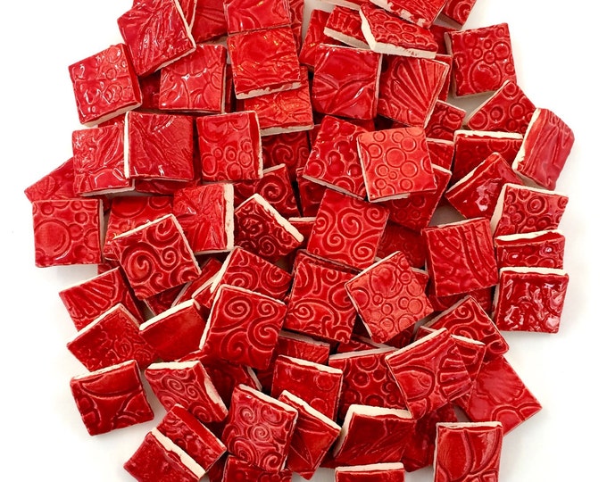 RED SQUARE Mosaic Ceramic Tiles - Etsy