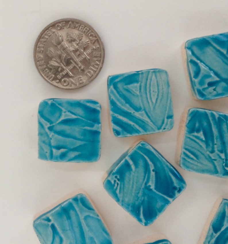 TURQUOISE SQUARE Mosaic Tiles | Etsy