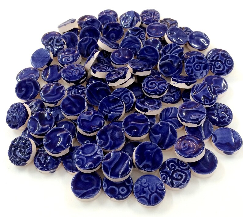 ROYAL BLUE CIRCLE Mosaic Tiles - Etsy