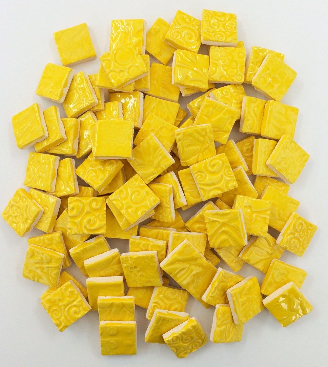 YELLOW SQUARE Ceramic Mosaic Tiles - Etsy