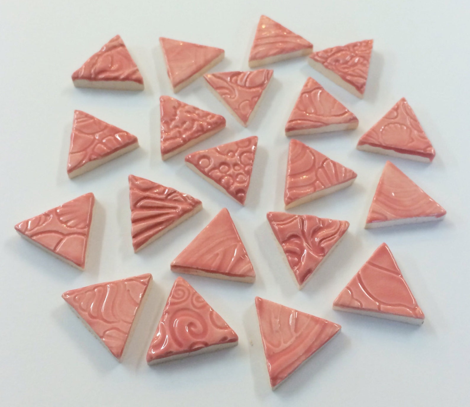Pink Mosaic Triangle Ceramic Tiles - Etsy