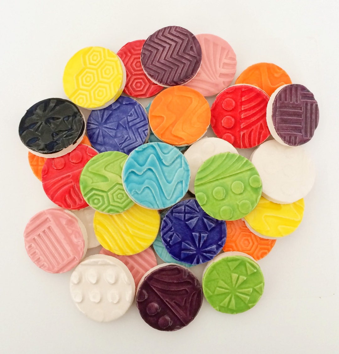 Mosaic Tiles - 1" Multi Colored Circle Tiles - Etsy