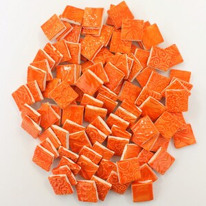 ORANGE SQUARE Ceramic Mosaic Tiles - Etsy