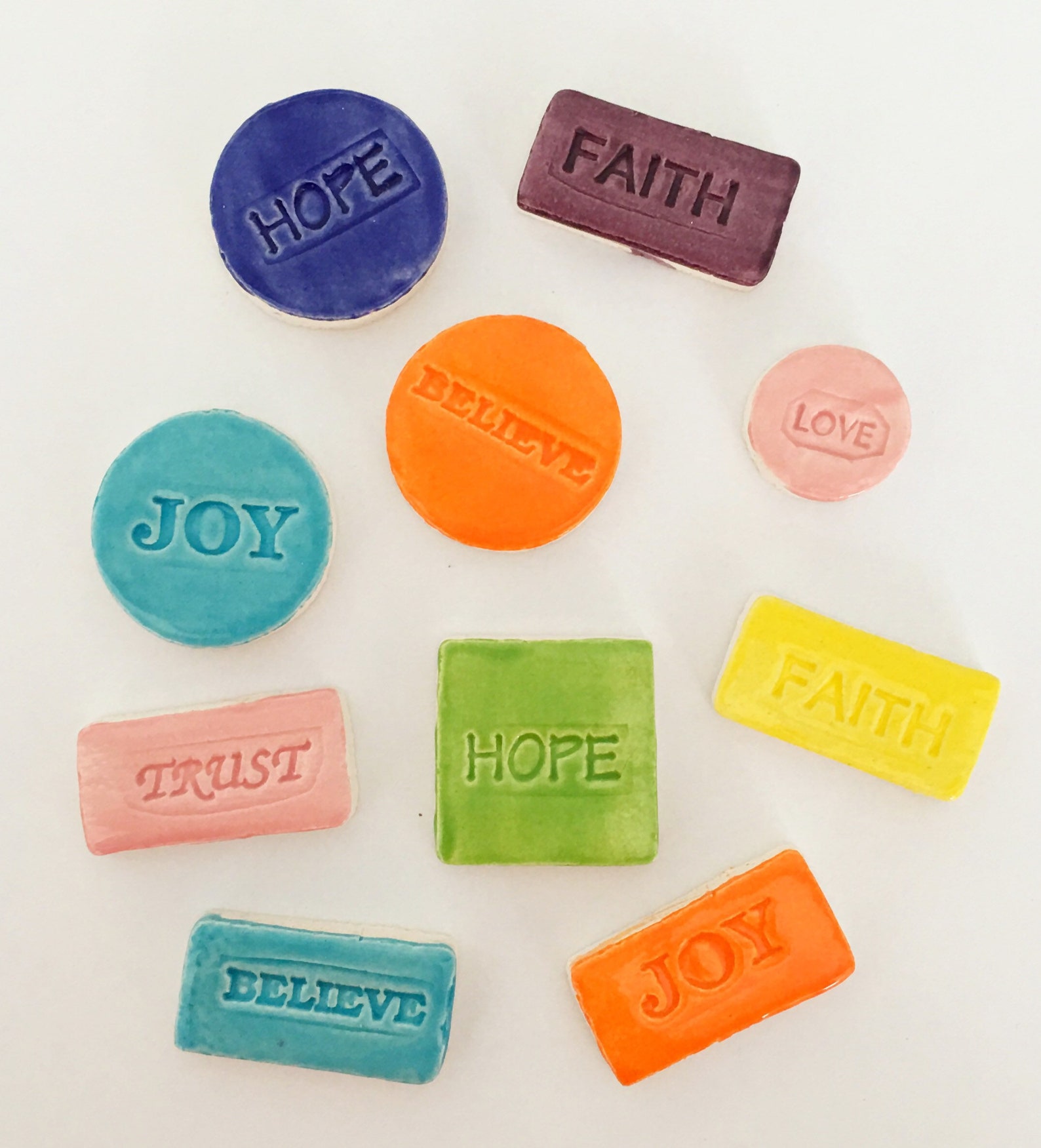 Mosaic Tiles - 10 Ceramic Word Tiles - Etsy