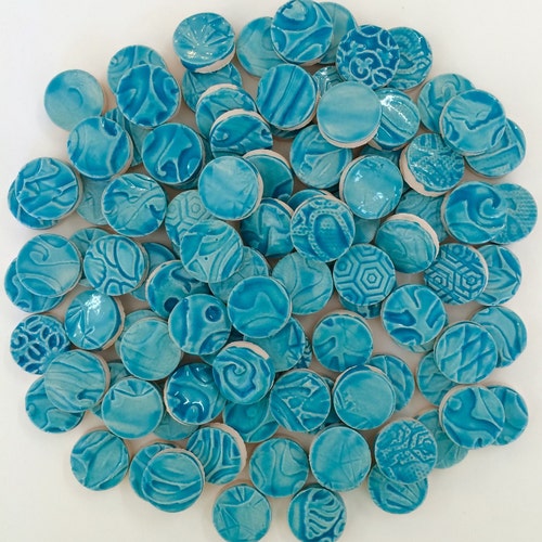 Mosaic Tile Circles 1 Lb High Fired Ceramic Tiles Mixed - Etsy