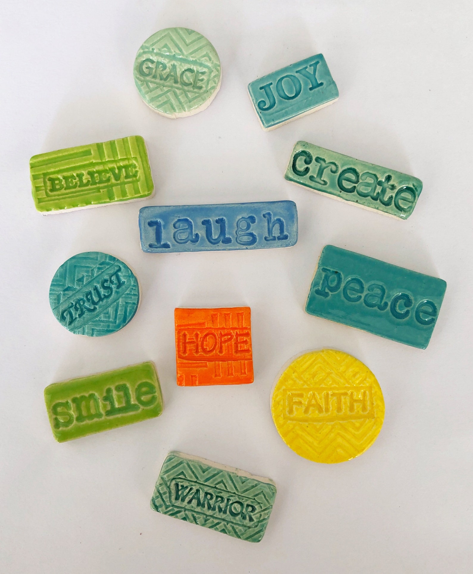 Mosaic Tiles - 10 Ceramic Word Tiles - Etsy