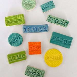 Mosaic Tiles - 10 Ceramic Word Tiles - Etsy