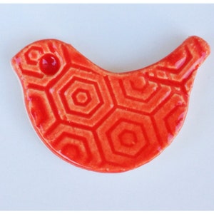 Little ORANGE BIRD Tile - Etsy