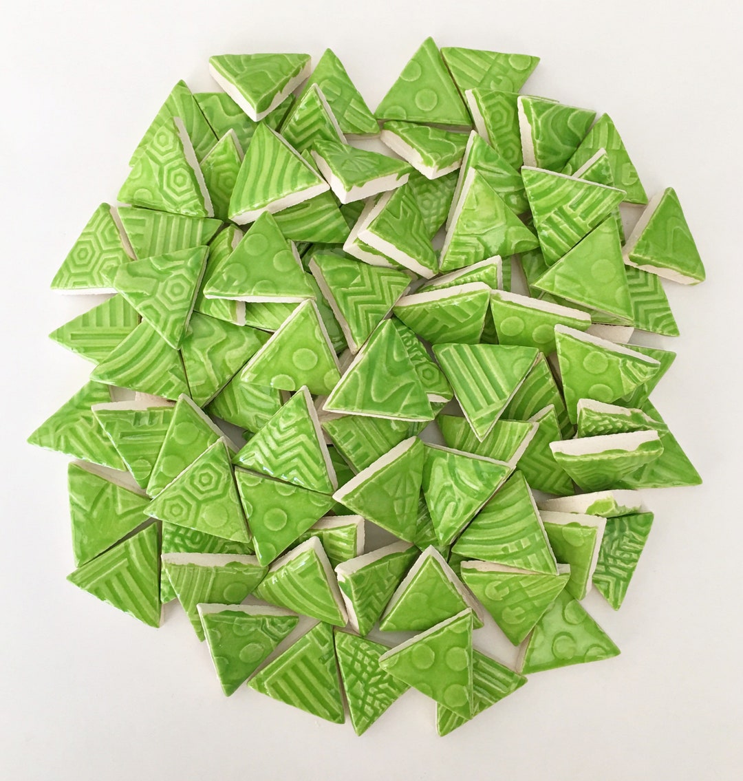 LIME GREEN TRIANGLE Ceramic Tiles - Etsy
