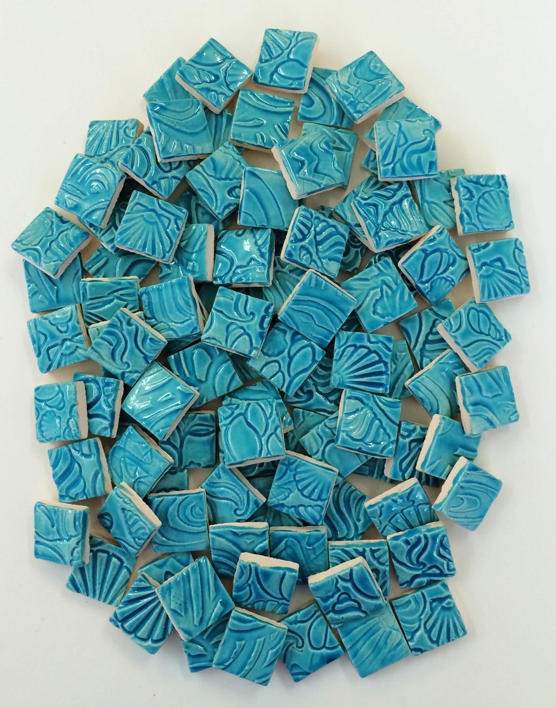 TURQUOISE Mosaic SQUARE Ceramic Tiles - Etsy