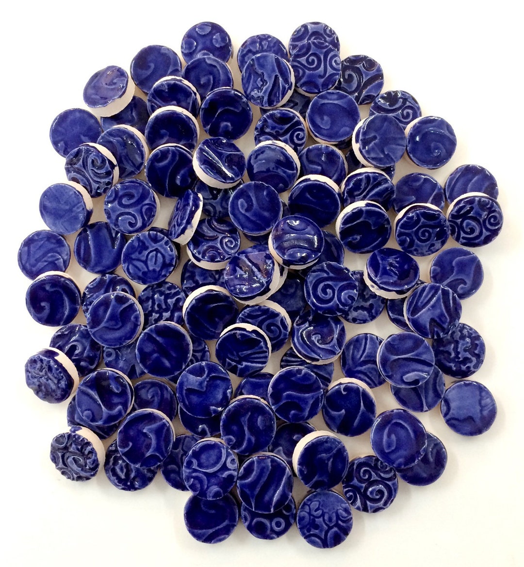 ROYAL BLUE CIRCLE Mosaic Tiles - Etsy