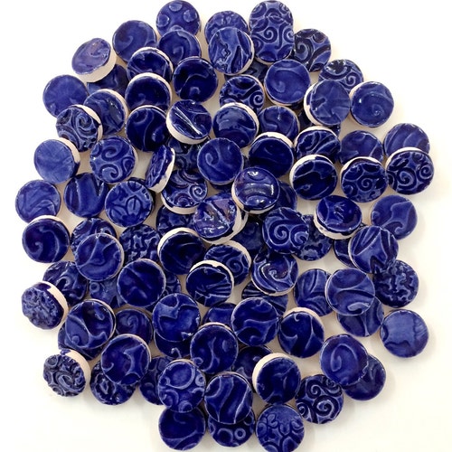Mosaic Tiles/ Turquoise Blue Ceramic Circle Mix - Etsy