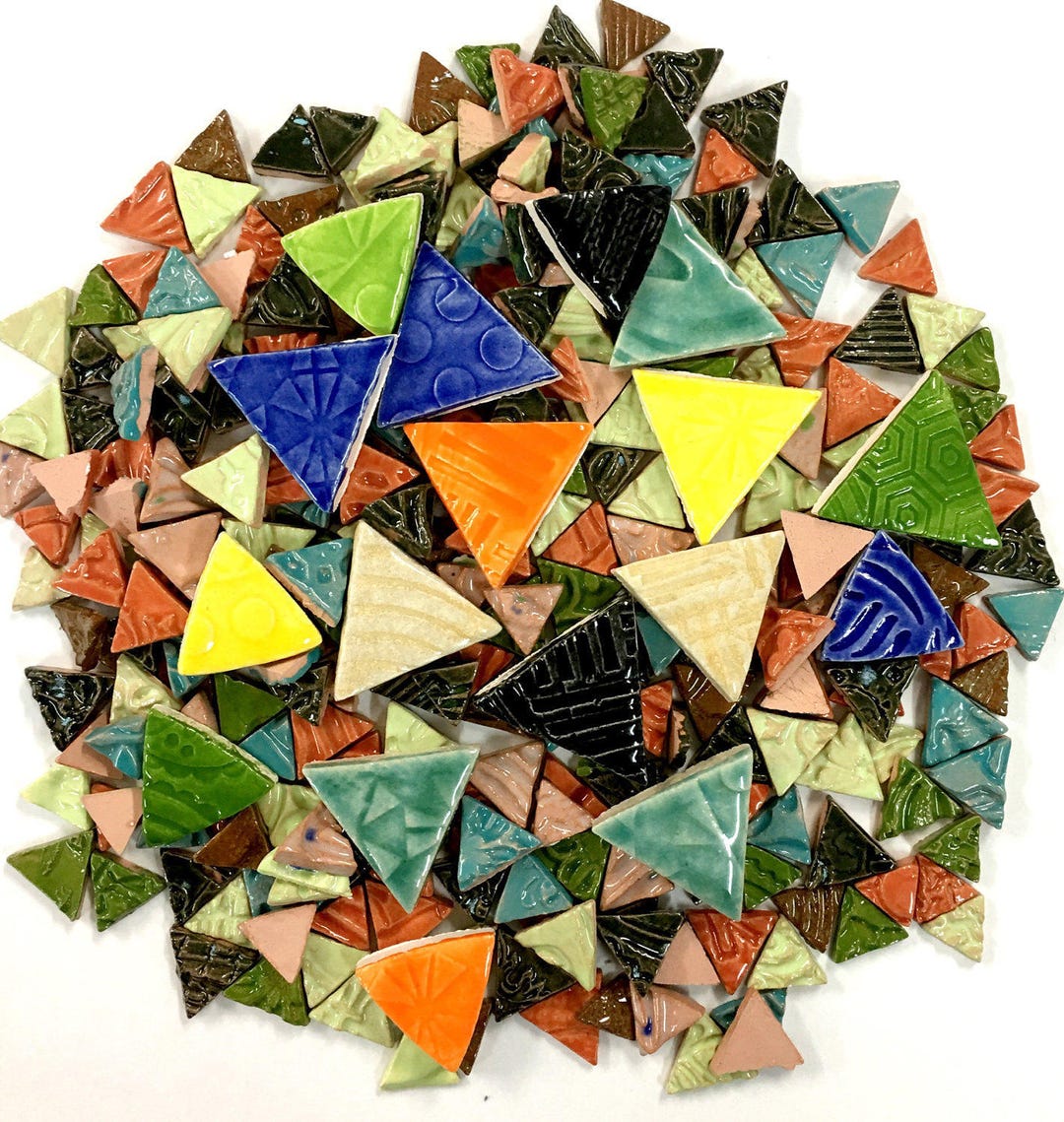 Mosaic Triangle Tiles - 1 Lb High Fired Ceramic Tiles - Mixed Bag - Etsy