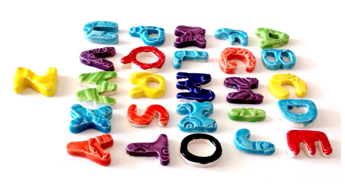 Letter Tiles 3/4 Ceramic Letters | Etsy