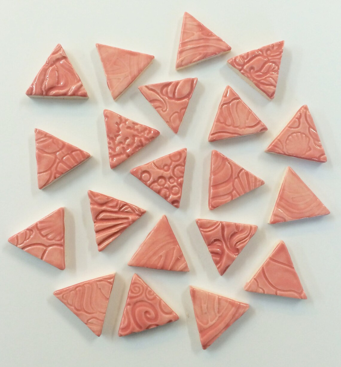 Pink Mosaic Triangle Ceramic Tiles - Etsy