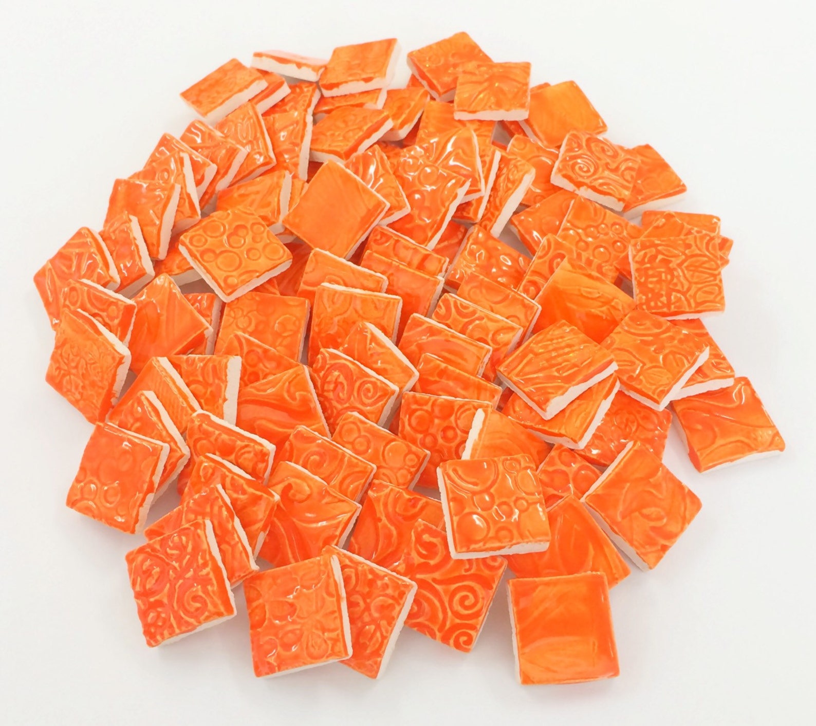 ORANGE SQUARE Ceramic Mosaic Tiles - Etsy
