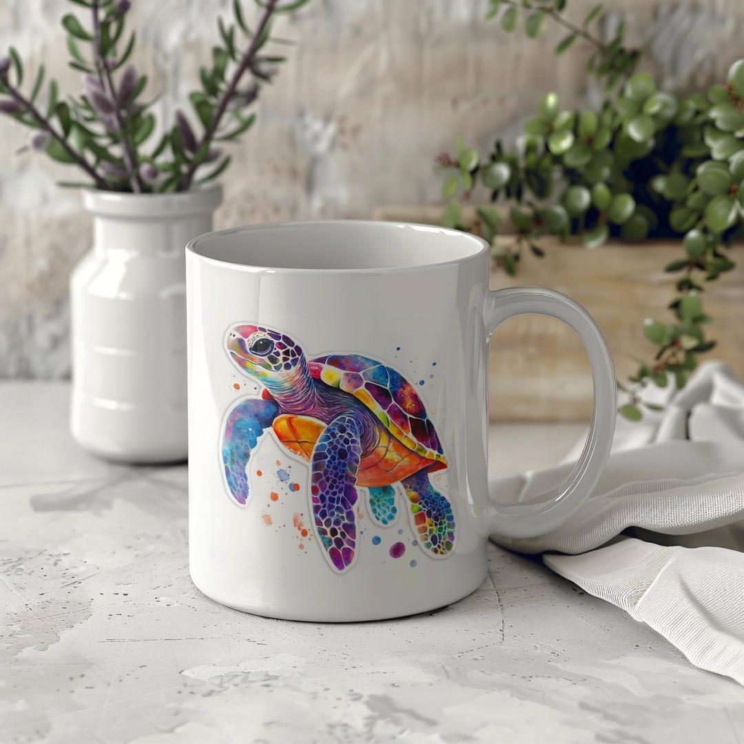 Colorful Turtle Mug 11oz - Etsy