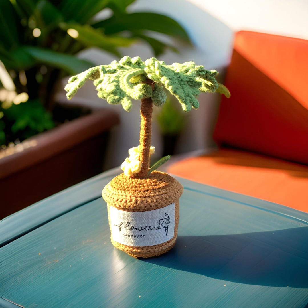 Handmade Crochet Coconut Tree Decor: Tropical Home Accent - Etsy