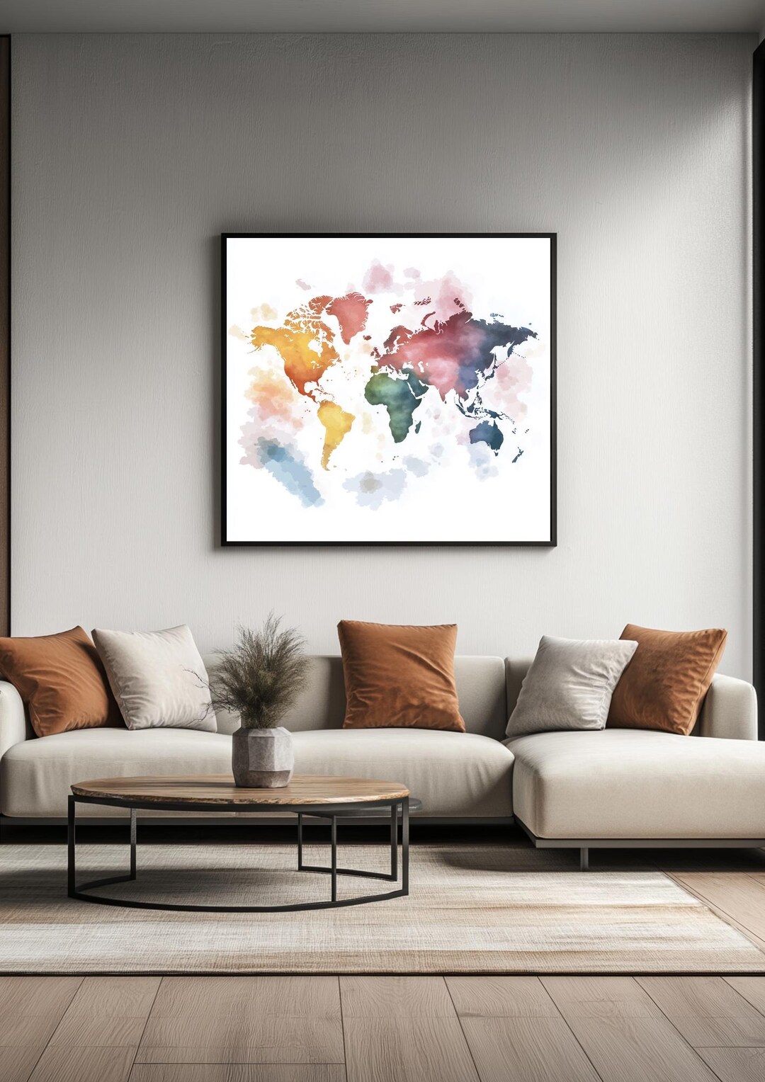 Poster world Map, Wallart - Etsy