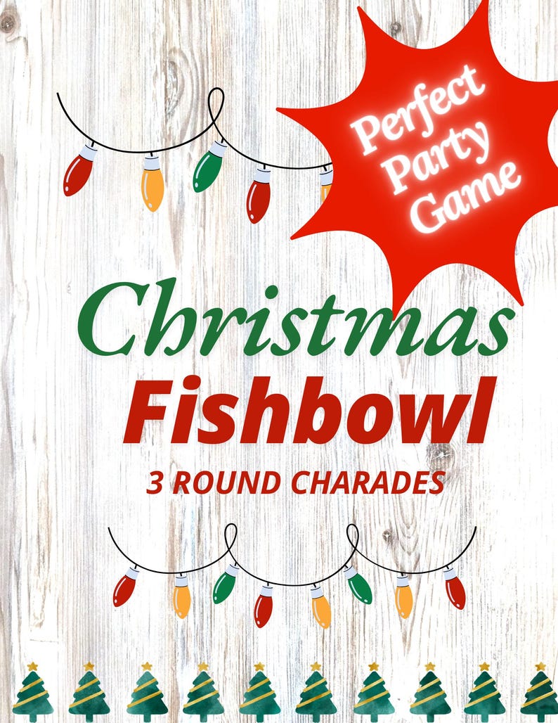 Christmas Fishbowl,christmas Game, Christmas Party Game, Christmas ...