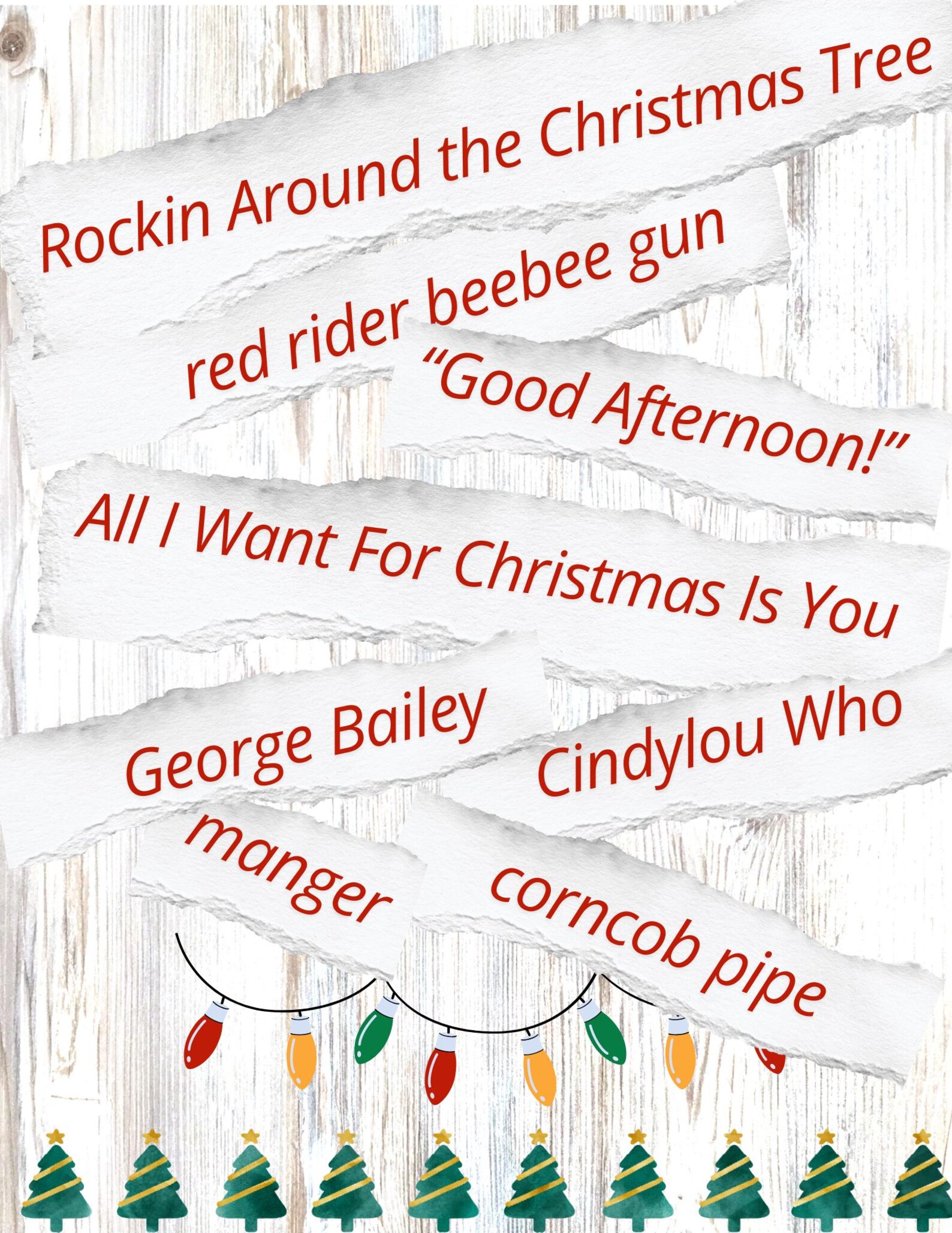 Christmas Fishbowl,christmas Game, Christmas Party Game, Christmas ...