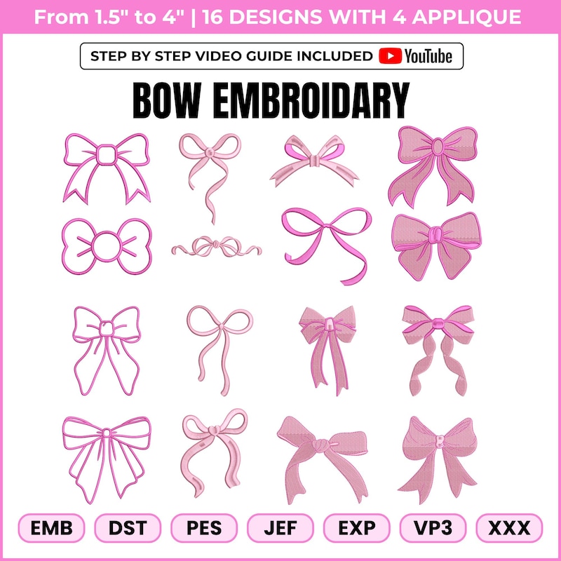 Embroidered Bowknot - Etsy