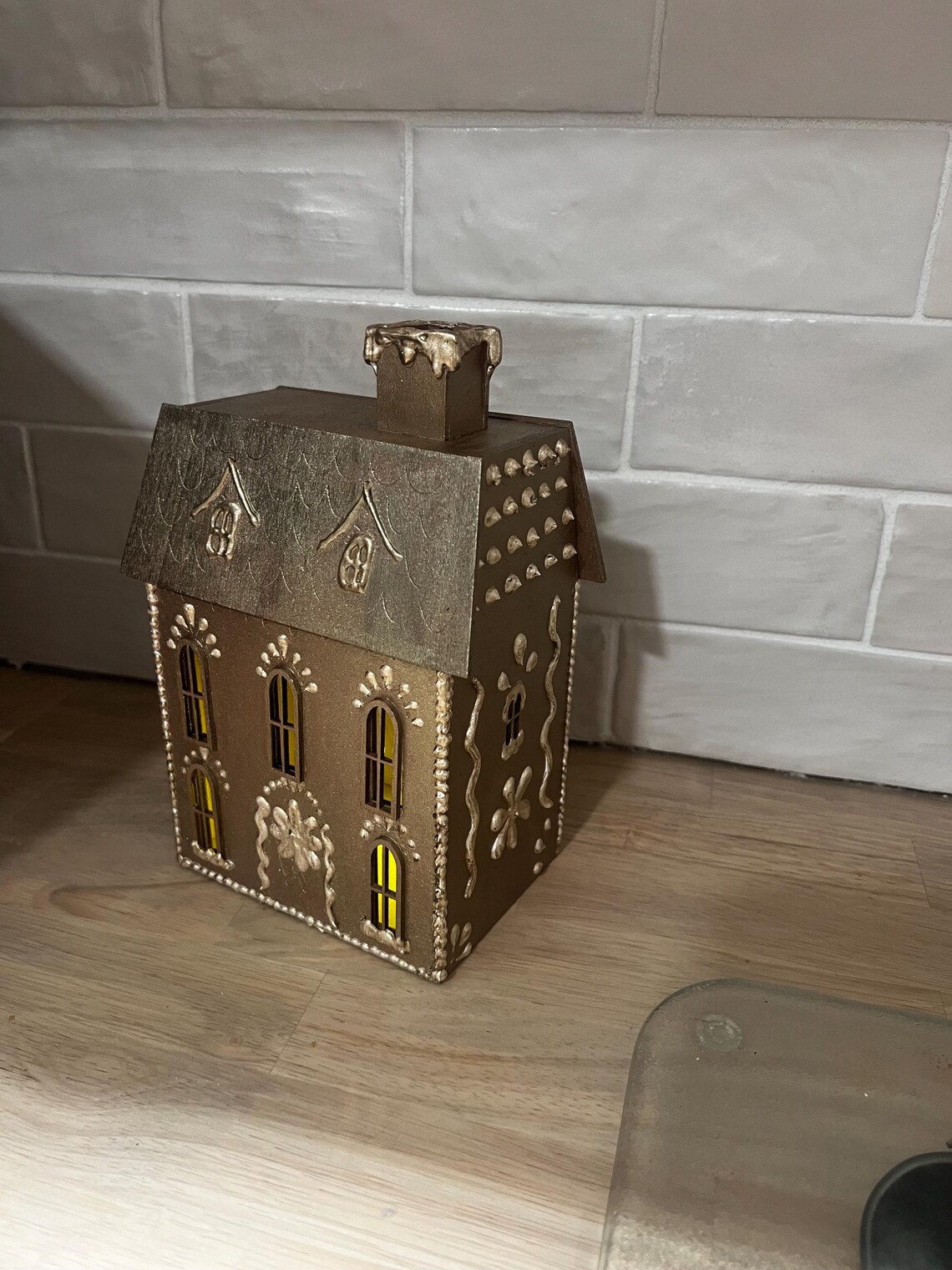 Gold Finished Gingerbread LED House - Etsy
