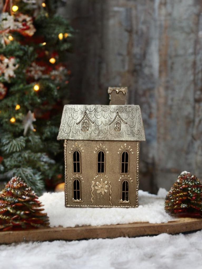 Gold Finished Gingerbread LED House - Etsy