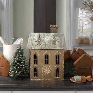 Gold Finished Gingerbread LED House - Etsy