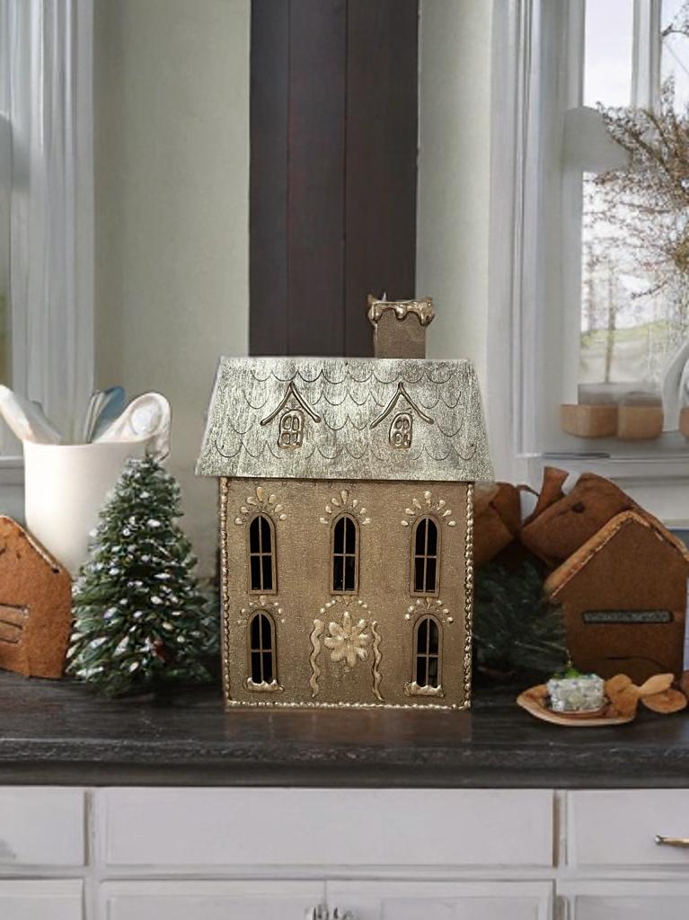 Gold Finished Gingerbread LED House - Etsy