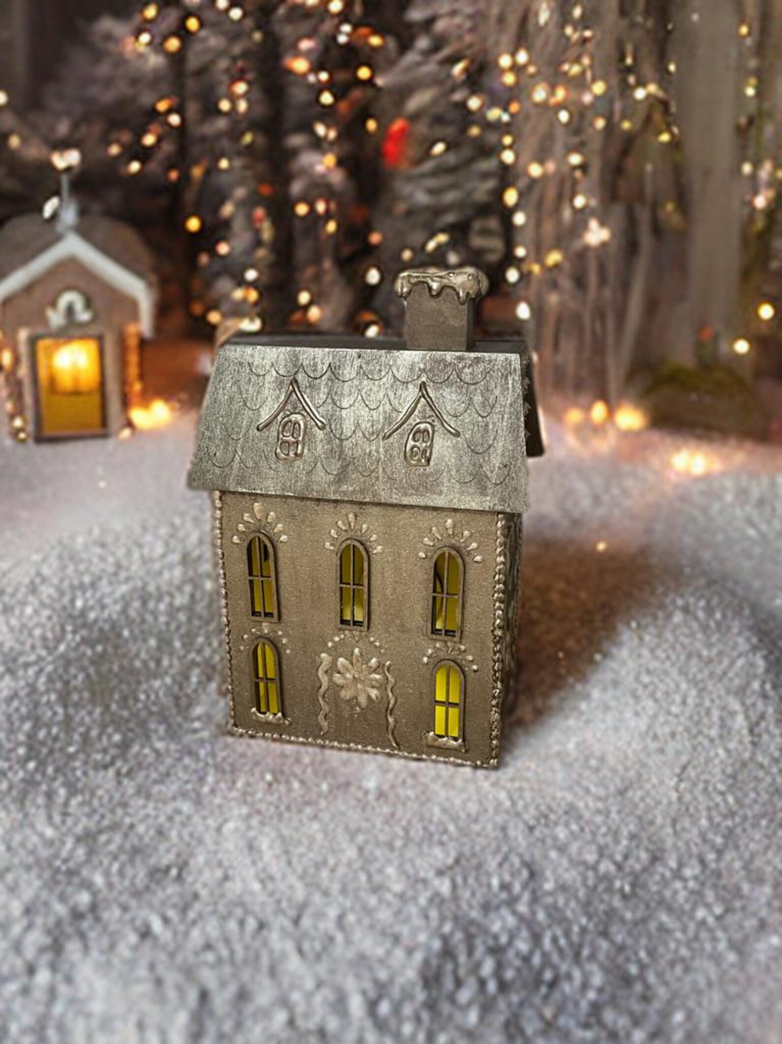Gold Finished Gingerbread LED House - Etsy