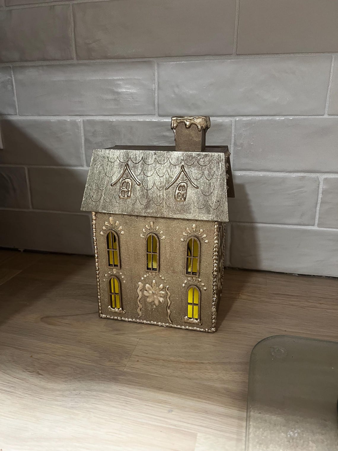 Gold Finished Gingerbread LED House - Etsy