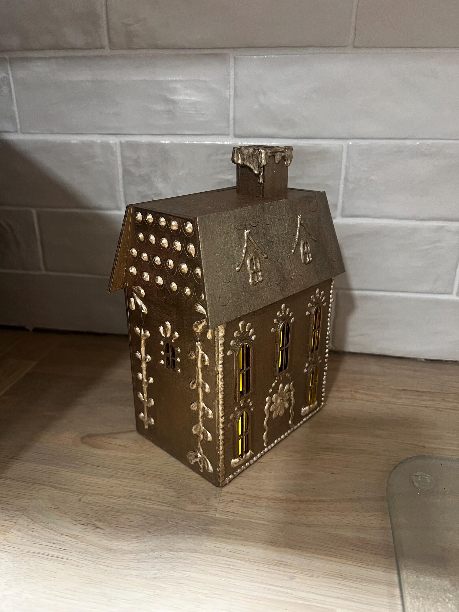 Gold Finished Gingerbread LED House - Etsy