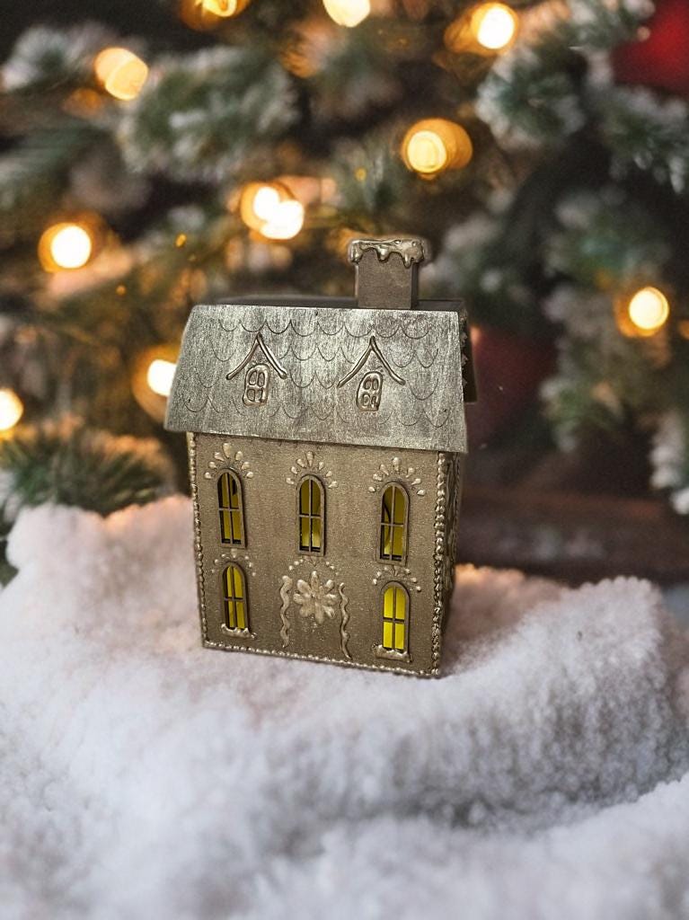 Gold Finished Gingerbread LED House - Etsy