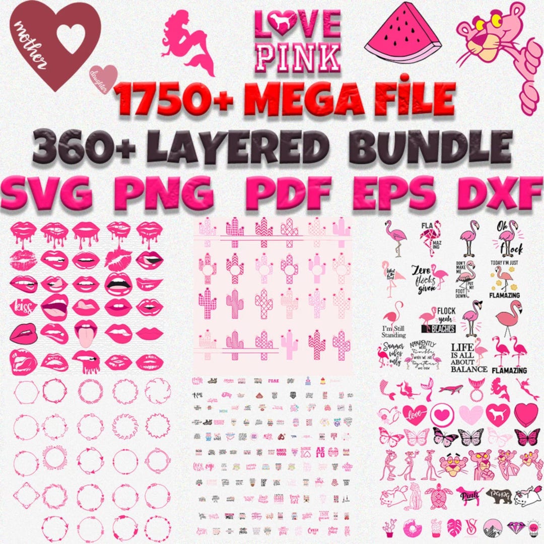 I Love Pink SVG Bundle, I Love Pink Png, Love Pink Svg, I Love Pink ...