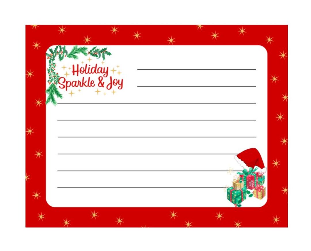 Printable Merry Christmas Note Card - Etsy