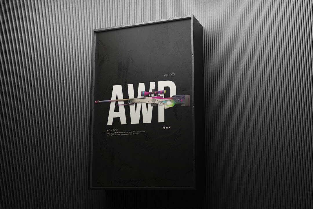 AWP Cmyk Print AWP Cmyk Factory New CS2 Poster counter Strike Skin ...
