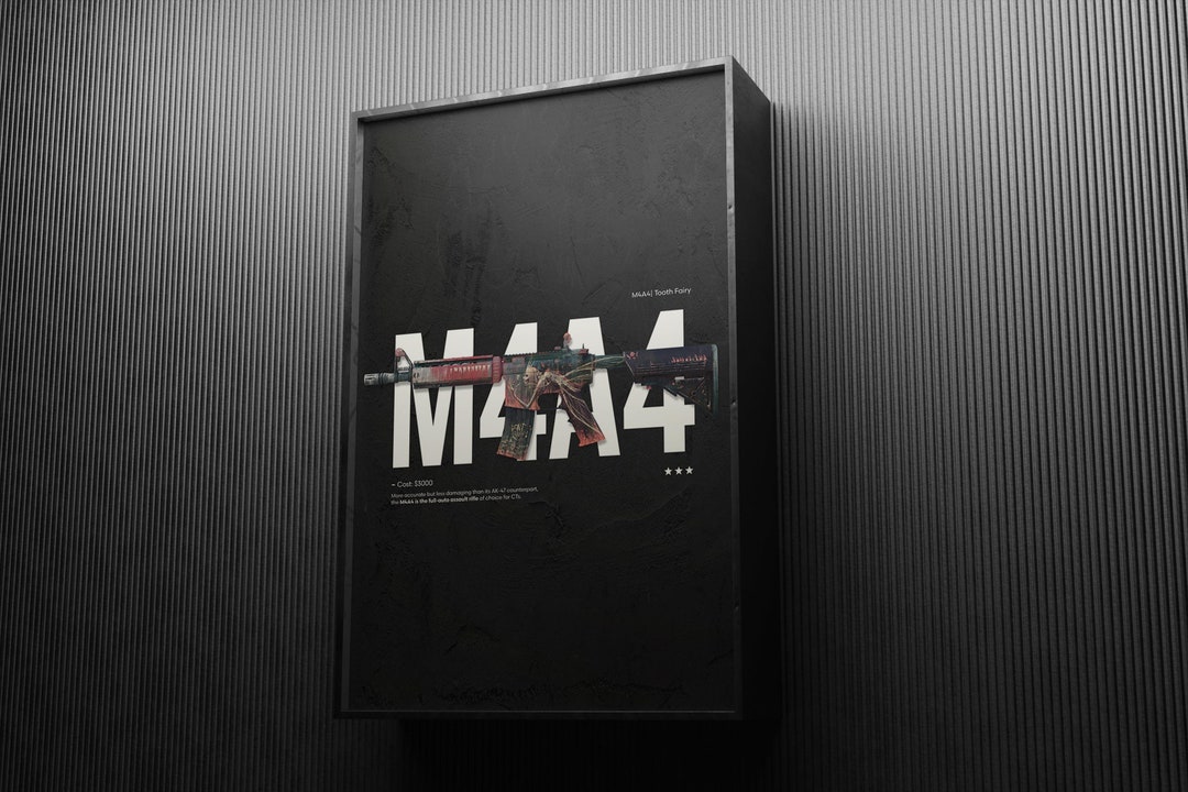 M4A4 Tooth Fairy Print M4A4 Tooth Fairy New CS2 Poster Counter Strike ...