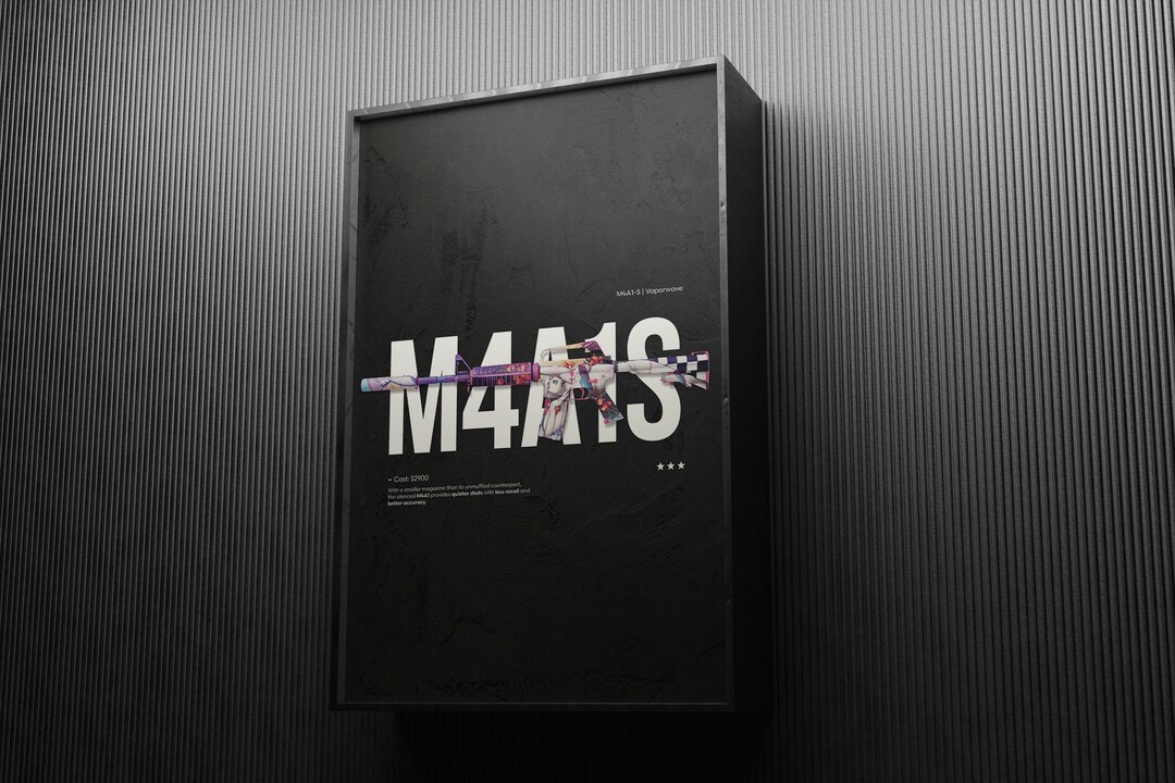 M4A1-S Vaporwave Print M4A1-S Vaporwave New CS2 Poster Counter Strike ...
