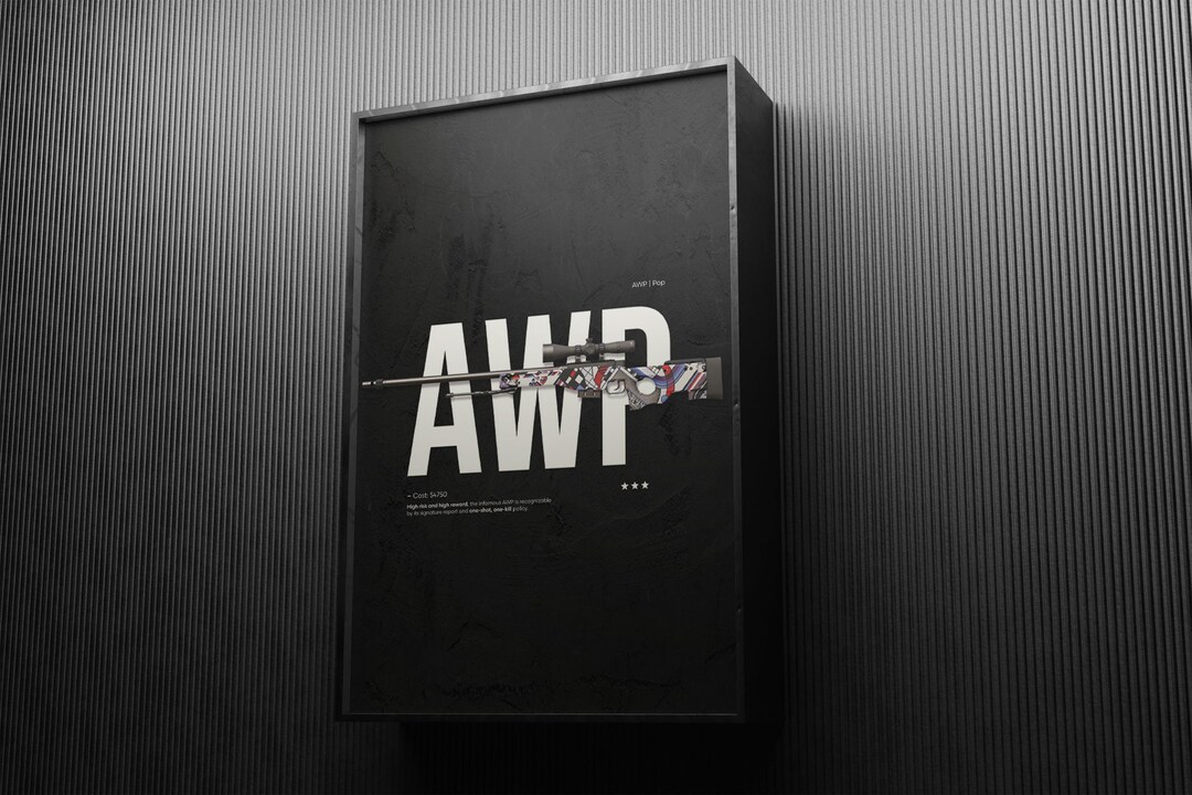 AWP Pop Print | AWP Pop Factory New | CS2 Poster |counter Strike Skin ...
