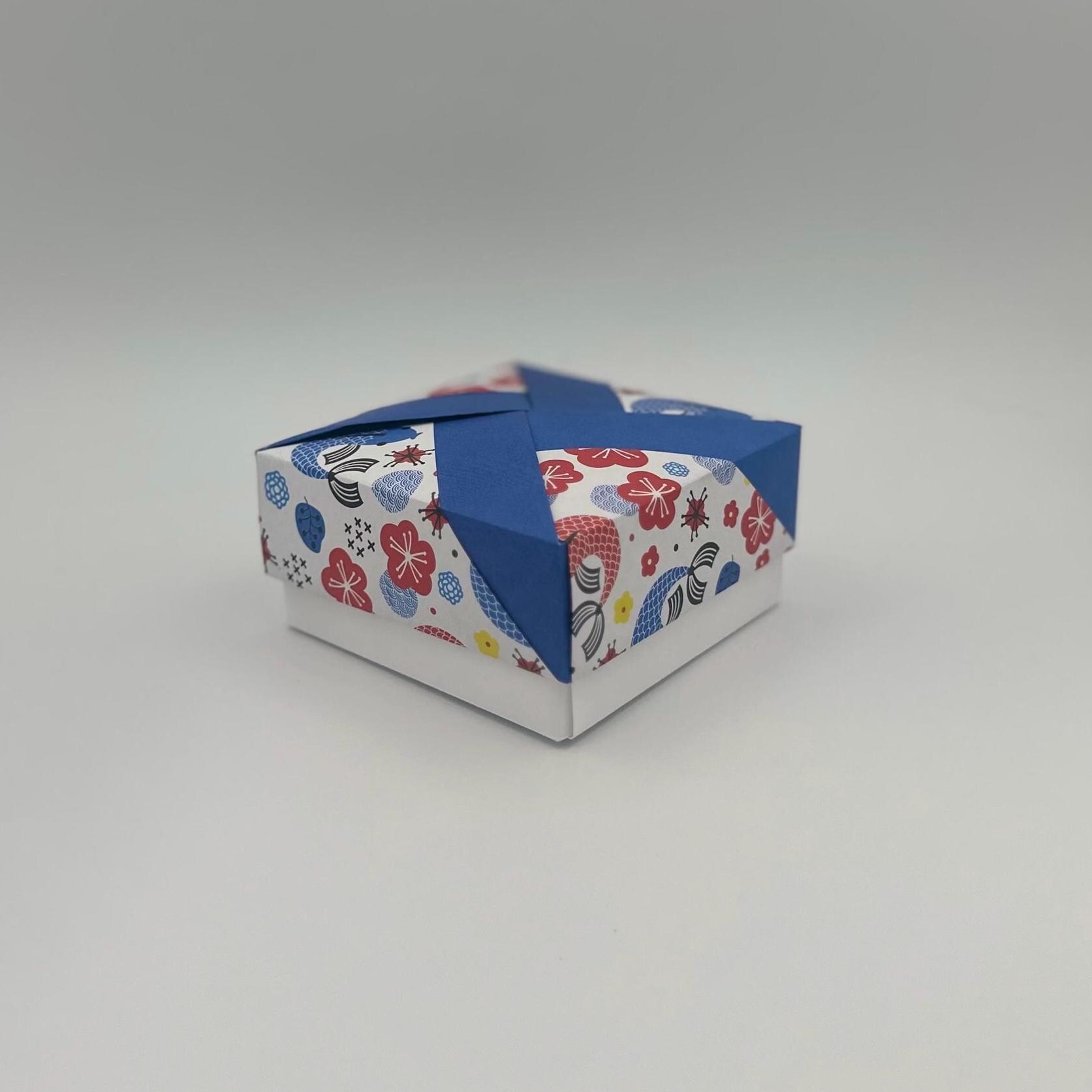 Origami Box With Koi Fish Pattern, Red, White and Blue Gift Box for ...