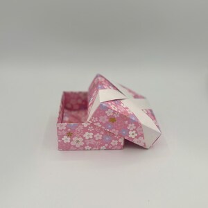 Handmade Origami Box – Elegant Chiyogami With Large Pink Cherry ...
