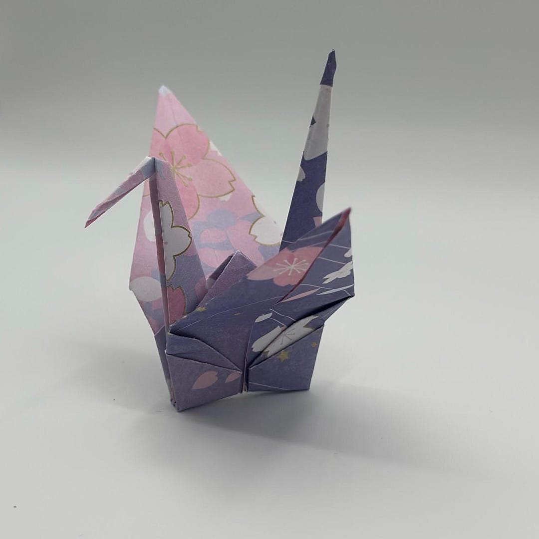 20 Handmade Origami Cranes – Symbol of Peace and Good Fortune, Purple ...